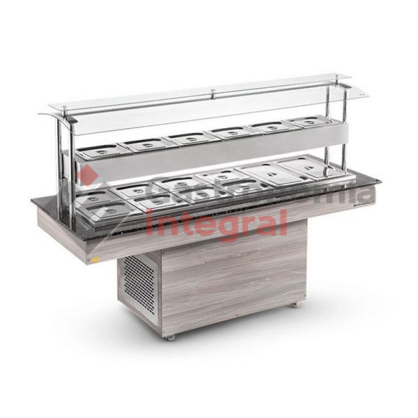 Mesa buffet combinada 10 cubas de calor + 5 de frio - Gastronomía Integral